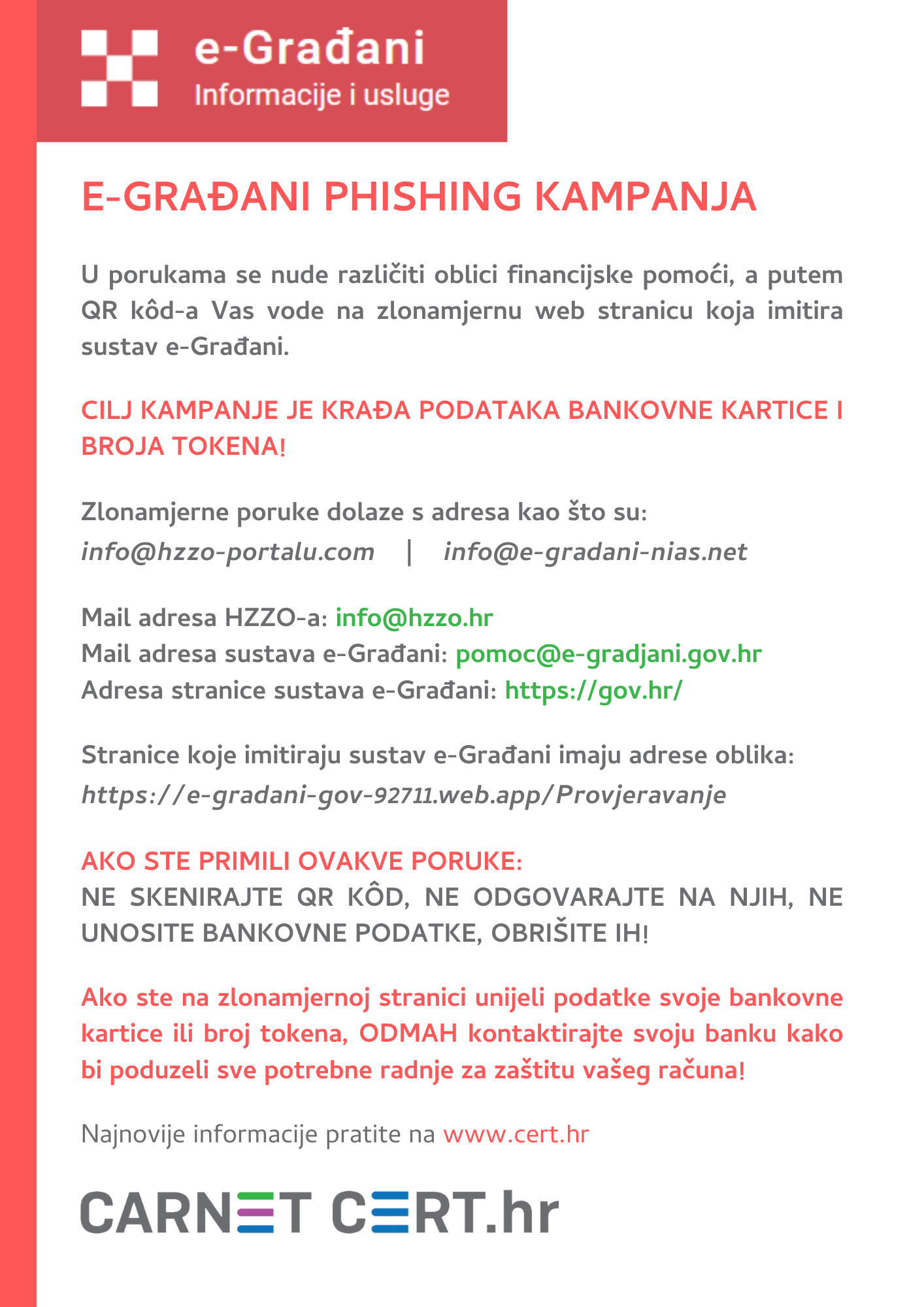 Upozorenje CERT-a: Sustav e-građani koristi se za novu QR phishing kampanju! | HUB